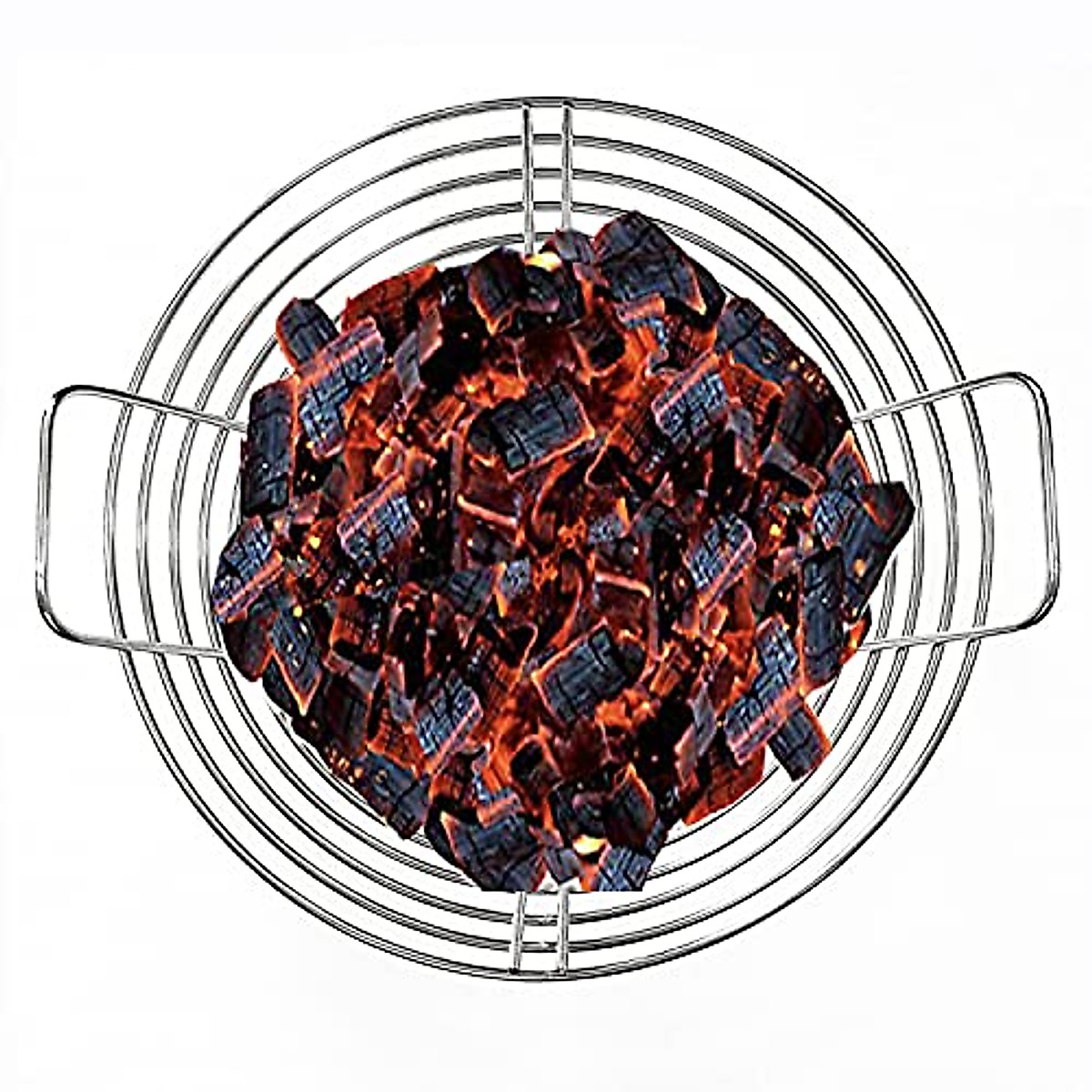 GRILLJOB Lump Charcoal Fire Basket with Divider Stainless Steel Grill Ash Baskets Fits 18" Big Green Egg Accessories, Kamado Joe Classic Large Green Egg Basket Replacement