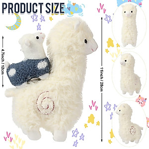 Civaner Valentine's Day Gift Llama Stuffed Animal with 4 Baby Llama Cute Alpaca Plush Set Kawaii Alpaca Soft Pillow Party Favor for Kids Girl Mardi Gras Easter Birthday Anniversary Student Home Decor