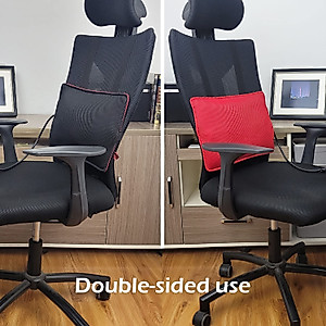 POPIPEN Inflatable Lumbar Support Pillow for Office Chair and Car Seat, Back Support Cushion with Air Pump for Reducing Lower Back Pain