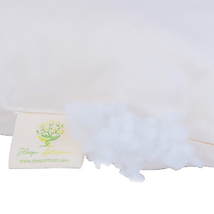 Sleep Artisan Organic Toddler Pillow - Machine Washable Organic Cotton Cover with Safe Toxic-Free Fill, Kids Small Toddler Pillow for Travel & Napping, Handmade in USA, 13" x 18"