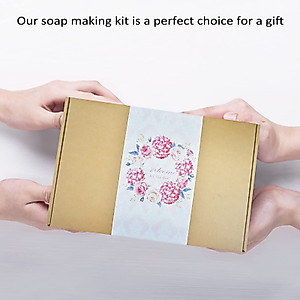 Artcome 42oz Soap Loaf Molds 2 Sets Rectangular Silicone Moulds Wooden Box with Lid, DIY Soap Making Supplies with with Stainless Steel Wavy Scraper and Plastic Straight Cutter