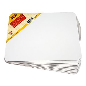 School Smart Unruled Pupil Board, 9 x 12 Inches, White, Pack of 10 - 1325120