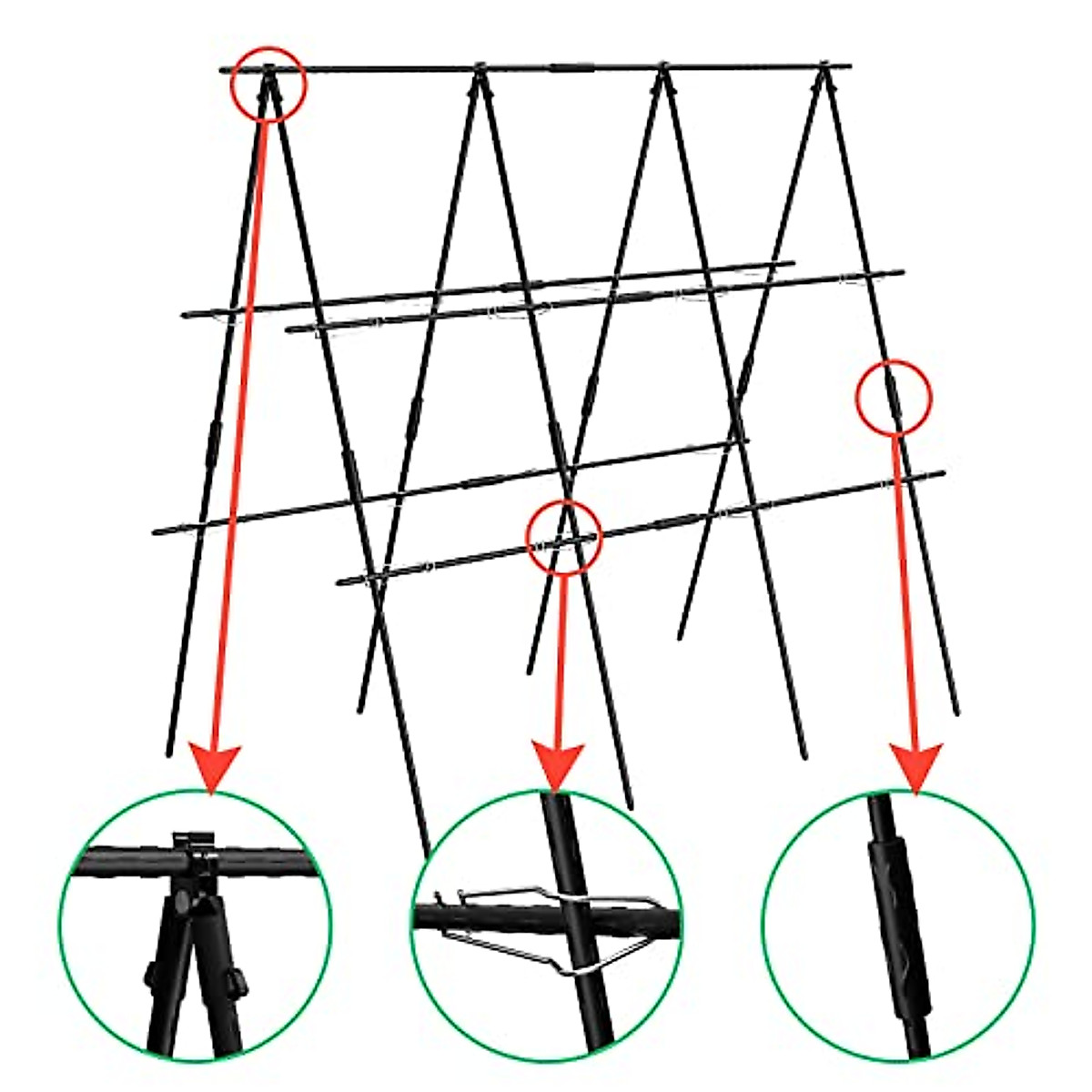 DoCred Cucumber Trellis, A Frame Trellis Metal Garden Trellis for Climbing Plant Cucumber, Flowers, Melon, Vegetables