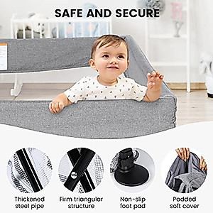 MEM Baby Playpen, Foldable Playpen for Babies and Toddlers, Indoor Outdoor Playpen Baby Activity Center with Zipper Gate, Pop Up Portable Playpen Play Yard for Baby, 49"x49", Grey