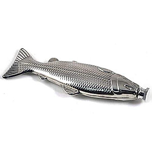 XuoAz Flasks-Men Stainless-Steel Fish-Shape Liquor-Flask with Funnel Set 4oz