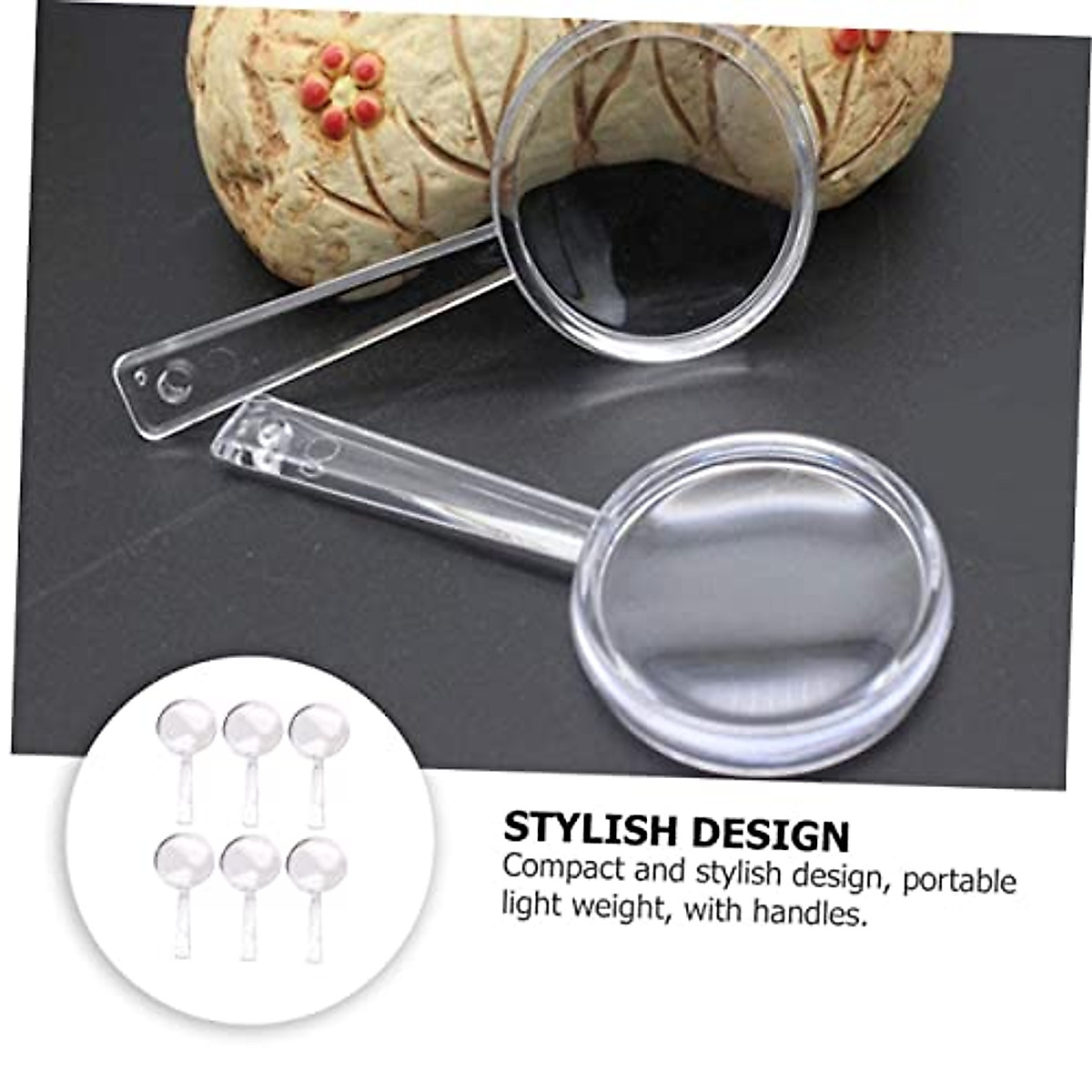 24Pcs 42 Magnifier Small Pocket Magnify Glass Nature Exploration Observation Handheld Lens Pocket Magnifying Glass Portable Magnifying Glass Mini Read Newspaper Plastic Student