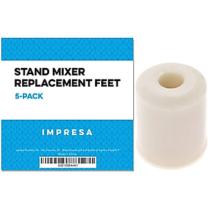 IMPRESA 5-Pack Rubber Mixer Feet Compatible with KitchenAid Stand Mixers – Replacement for 4161530 & 9709707 Foot