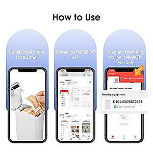 NIIMBOT D101 Label Maker, Handheld Thermal Label Printer with Tape, Easy to Print 0.5 to 1 Inch Width Inkless Label Maker for School Name, Cable Labels, Business Price Tags, Home Storage