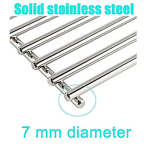 17 1/8" Cooking Grill Grates for Dyna-Glo DGE530GSP DGE530GSP-D, Members Mark 720-0882D, Nexgrill 720-0882A 720-0882S Replacement Parts, Charbroil 463234413 463234614 463234815, Stainless Steel, 3PCS