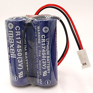 Zivases CR17450-2WK27 / D80UB016170 3V Replacement PLC Battery 2*CR17450 Battery Pack for Mazak 2CR17450 3V Battery