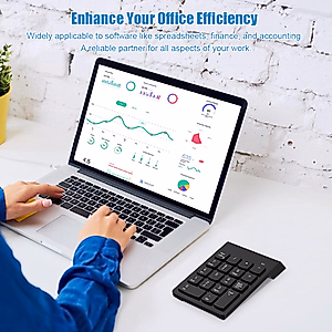 Bluetooth Numeric Keypad – Portable Number Pad Keyboard for Laptop, PC Computers, Desktop | Essential Laptop Accessories Numpad for ChromeBook Surface Notebook Efficient Office Accountant Data Entry
