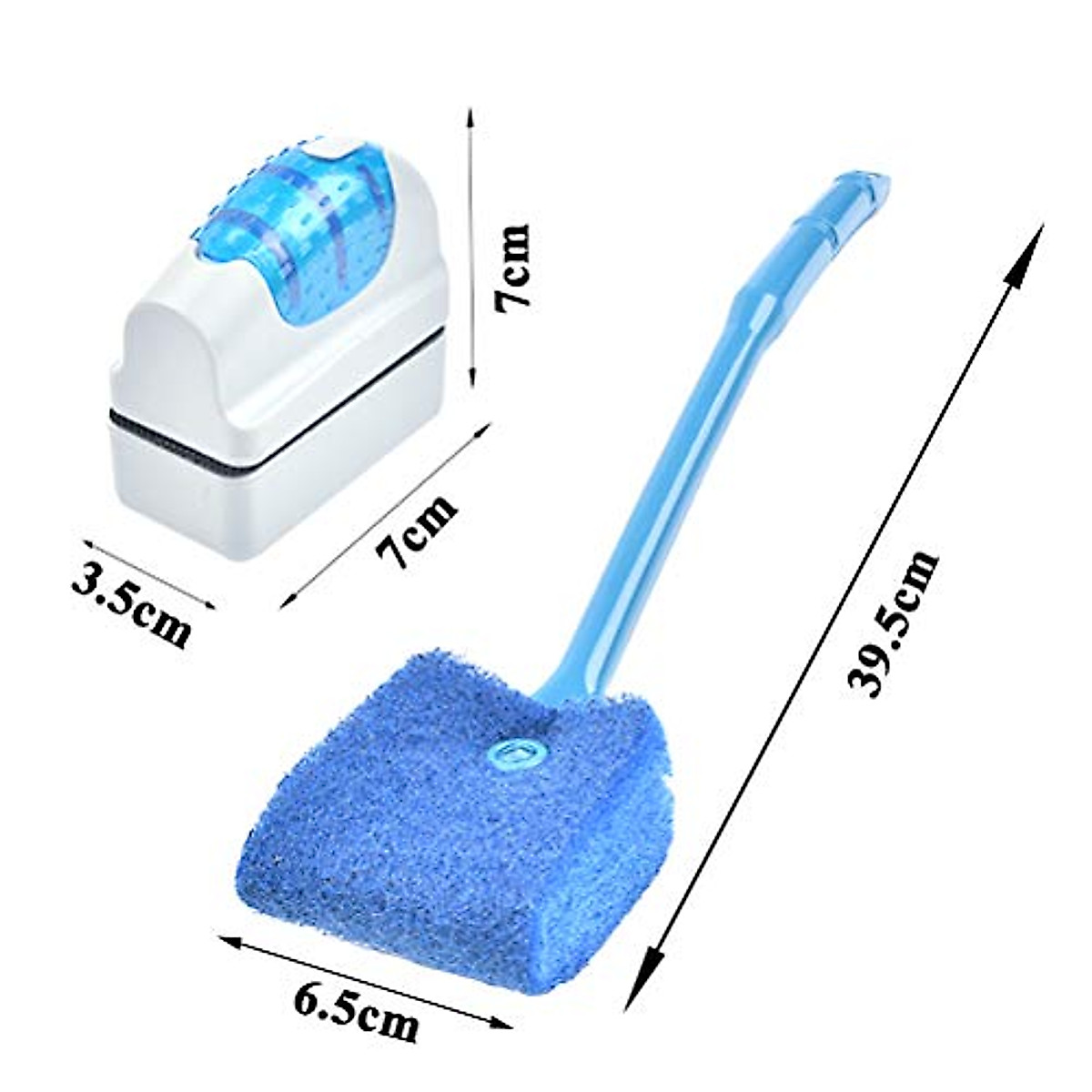 ATPWONZ 2 in 1 Aquarium Fish Tank Clean Kit, Magnet Aquarium Cleaner Scrubber Clean Brush with Double-Sided Aquarium Fish Tank Algae Cleaning Brush for Glass Aquariums