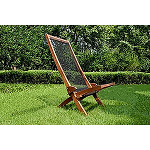 DCMTOAMZ Acacia Folding Wooden Outdoor Chair -Foldable Low Profile Lounge Chair for The Deck, Lawn, Porch, Balcony, Patio, Garden or Home Furniture, Tamarack Chair, Fire Pit Chairs