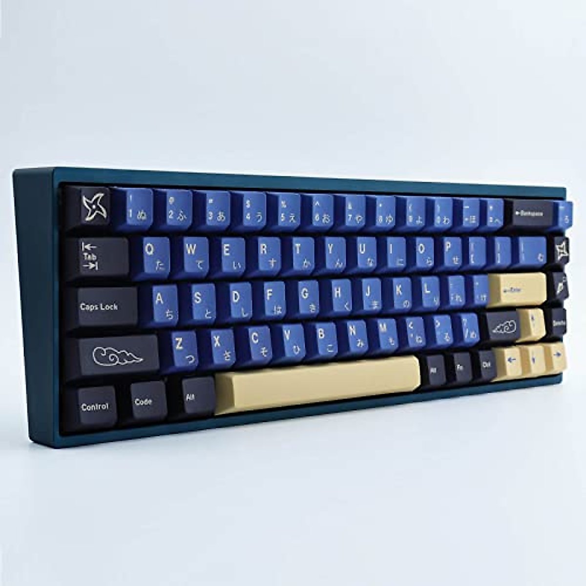 Hyekit PBT Keycaps 119 Keys Blue Samurai Keycaps Dye-Sublimation Ninja PBT Keycap Set Cherry Profile Custom Keycaps for Cherry Gateron MX Switches Mechanical Keyboards US Layout