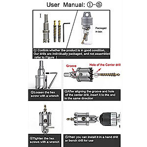 ASNOMY Tungsten Carbide Tipped Hole Saw Drill Bit for Hard Metal, 3/4 Inch T.C.T Hole Saw Cutter with 2pcs Titanium-Plated Pilot Drill bit for Metal, Steel, Iron, Wood, Plastic