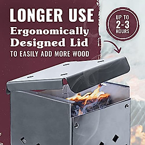 DiamondKingSmoker - Grill Smoker Box, No Propane or Charcoal Needed, Heavy-Duty Stainless Steel Meat Smoker, Small 4 x 4 x 4-inch Smoker Grill Accessory for 64-cubic-inch Barbeque Grill Top