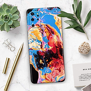 DesignSkinz Liquid Abstract Paint V31 Protective Vinyl Decal Wrap Skin Cover Compatible with The Samsung Galaxy S20 (Screen Trim & Back Glass Skin)