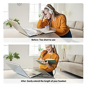 UGREEN Headphone Extension Cable 4 Pole TRRS 3.5mm Extension with Microphone Male to Female Stereo Audio Cable Gold Plated Nylon Braided Compatible with iPhone iPad Smartphones Media Players, 6.6FT