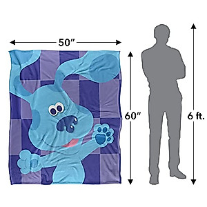 Blues Clues Blanket, 50"x60" Blue's Clues Large Blue Silky Touch Super Soft Throw Blanket