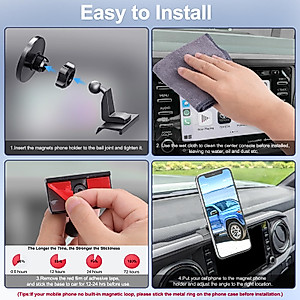 Kaishengyuan Magnetic Car Phone Holder for Toyota Tacoma 2016-2023, 3rd Gen Tacoma Dashboard Clip Cell Phone Cradles Adjustable 20x Super Strong Magnet Phone Stand Phone Mount