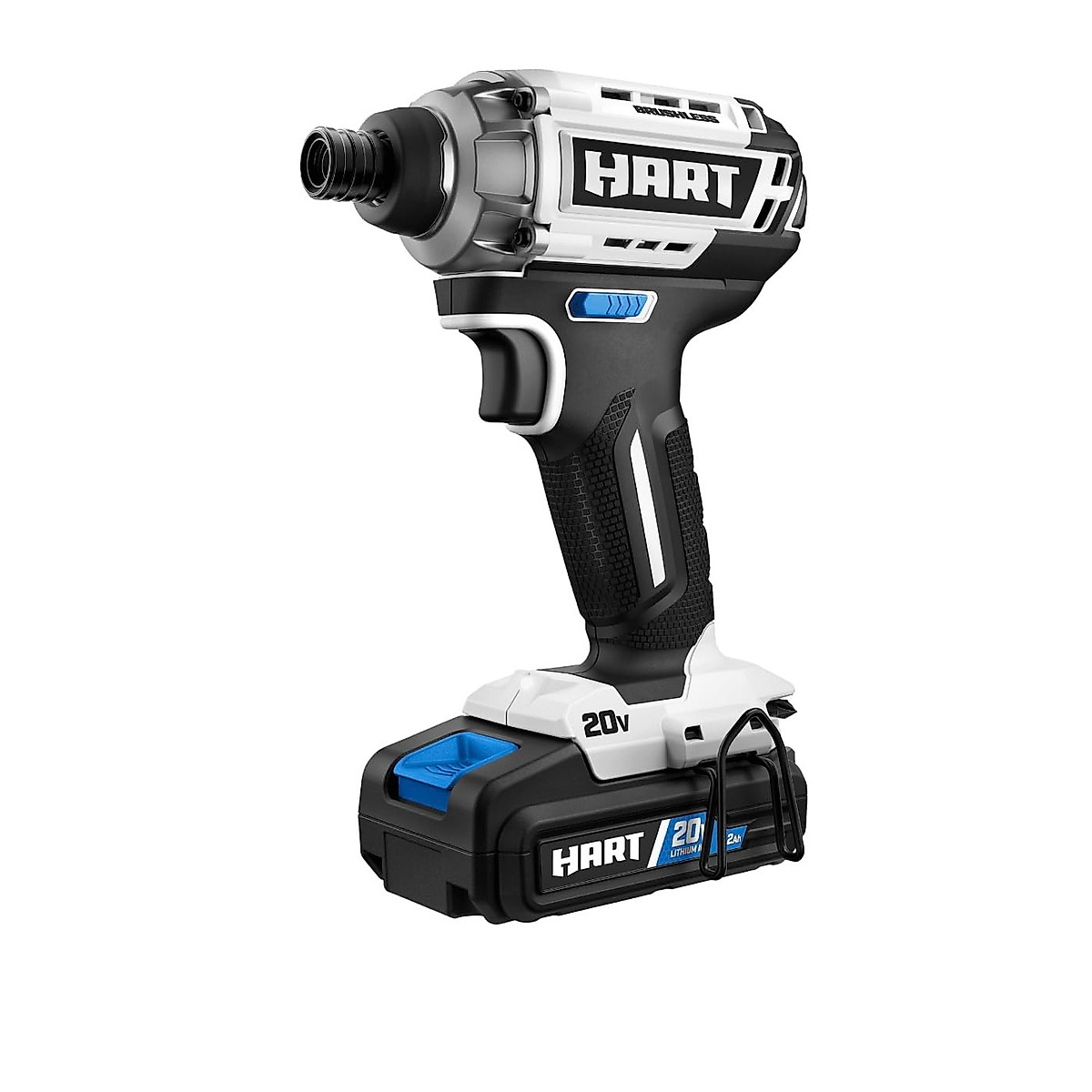 HART 20-Volt Cordless Brushless Drill and Impact Combo Kit with 10" Storage Bag, (2) 2.0Ah Lithium-Ion Batteries, HPCK252B