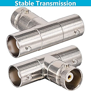 Warmstor 6-Pack BNC Female to BNC Dual Female Adapter Splitter BNC Cable 3-Way Connector for for Antenna CCTV DVR Camera