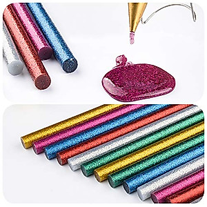 BATDIYOW Mini Glitter Glue Gun Sticks Colored 30 PCS 6 Colors 0.27 in x 4 in Compatible with Most Glue Guns