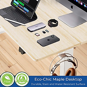 Our Modern Space Height Adjustable 48" Electric Standing Desk - Upgraded Ultra Durable Home Office Large Rectangular Computer or Laptop Sit Stand Workstation - 48 x 24 Inch