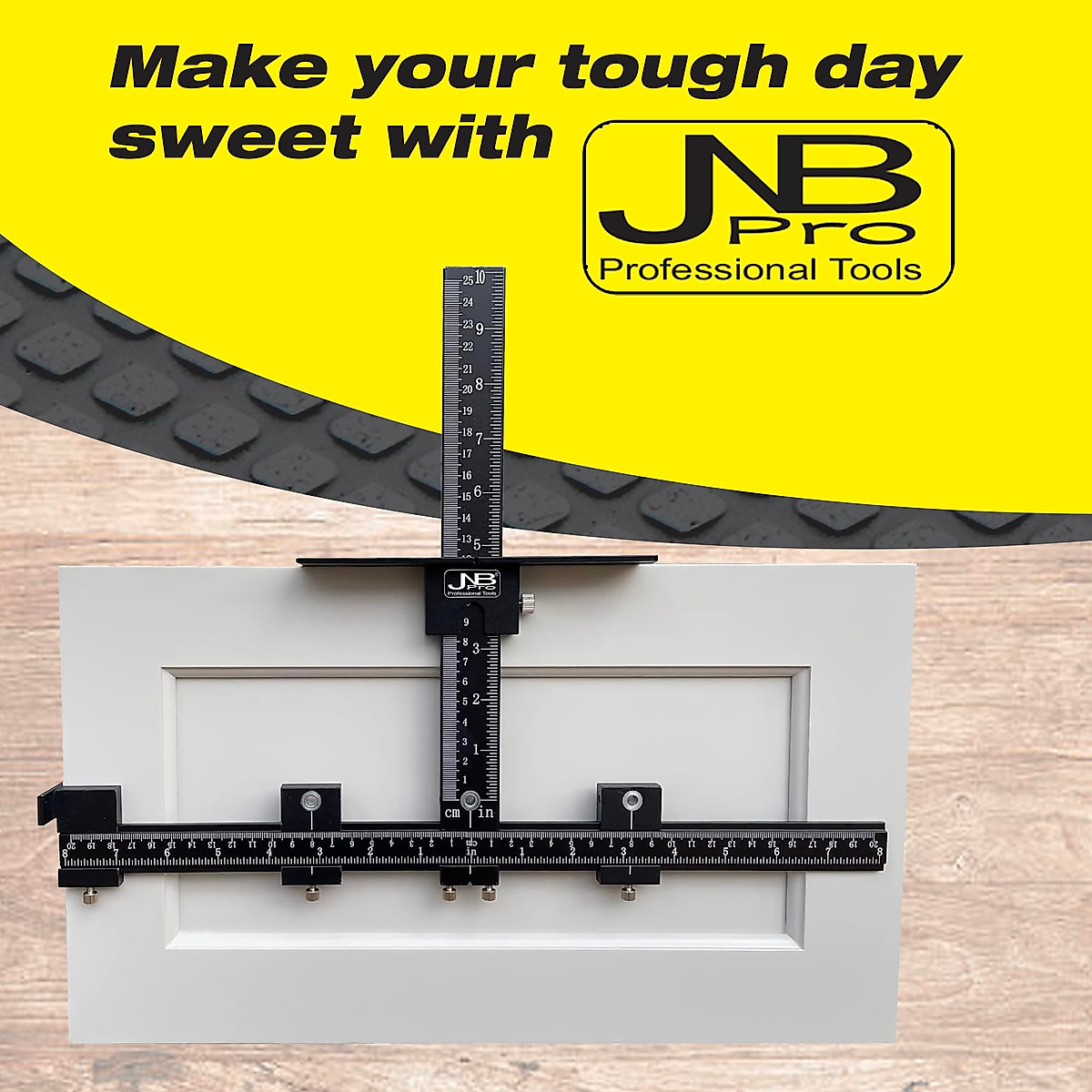 JNB PRO Precision Aluminum Cabinet Hardware Jig Tool - Enhanced Drill Guide for Knobs, Pulls, and Handles Installation - Adjustable, Durable, and User-Friendly Template for Doors & Drawers