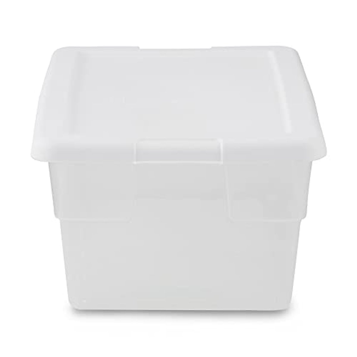 Sterilite 6 Quart Clear Plastic Stackable Storage Container Bin Box Tote with Snap-Close White Lid Organizing Solution for Home & Classroom, 72 Pack