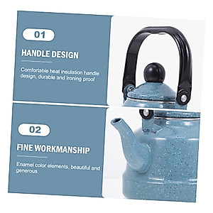 ABOOFAN 2pcs Enamel Kettle Gas Kettle Enamel Teapot Enamel Tea Kettles Drip Teapot China Teapot Insulated Teapot Pottery Teapot Stainless Steel Stovetop Kettle Office Soup Pot Insulation