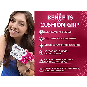 Cushion Grip Thermoplastic Denture Adhesive, 1 oz (Pack of 3)