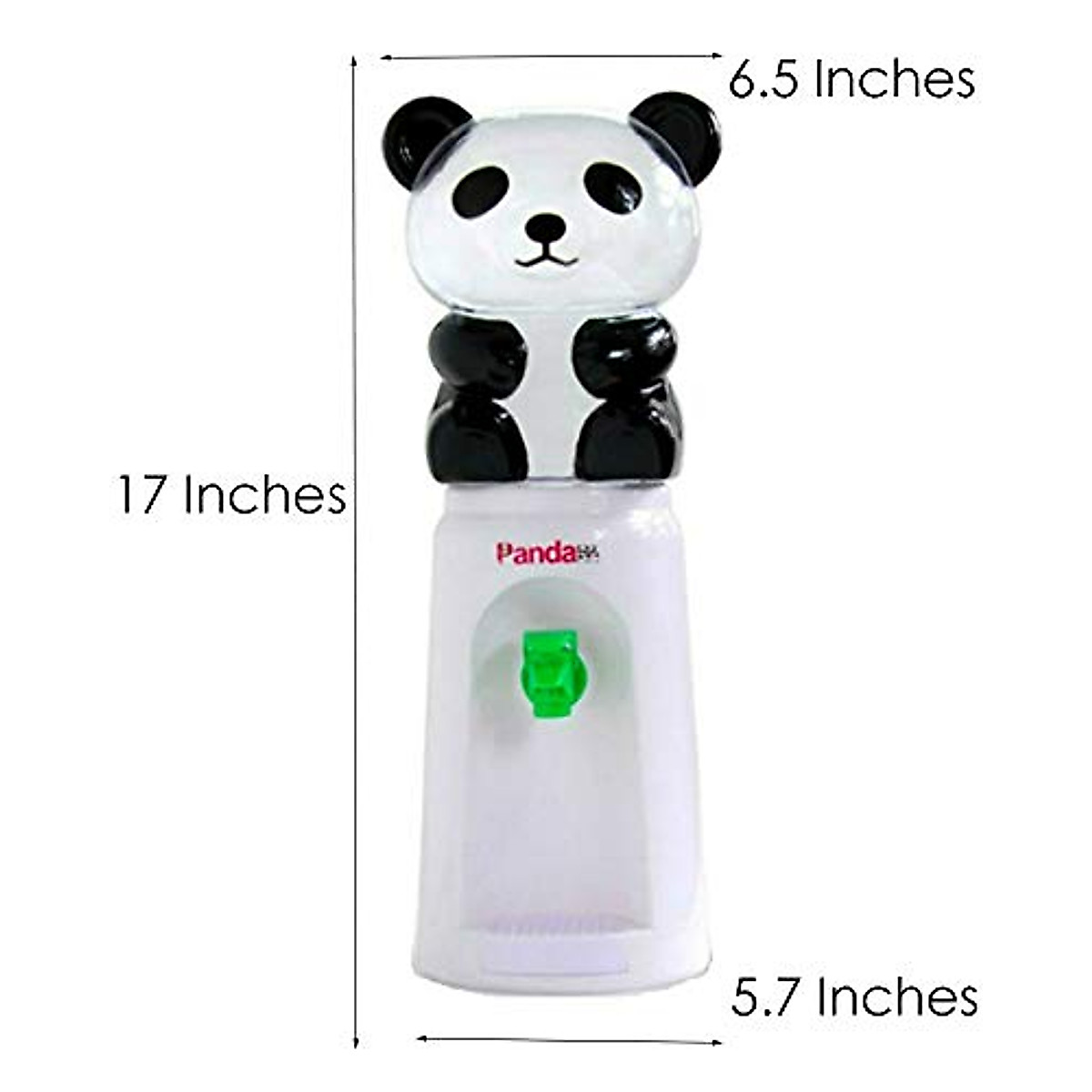 Panda Water Dispenser, 2.5 Liters Mini Bottled Cooler Drinking Stand for Office Desk, Room Table, Kitchen Counter - White