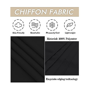 BEAUTELICATE Chiffon Shawl Bridal Wedding Wrap Long Evening Scarves Scarf Black