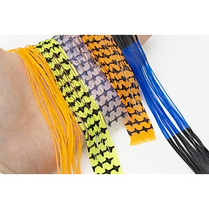 10 Colors 20 pcs Fishing Jig Lures Rubber Skirt Tab Multicolor Silicone Skirts Whole Sheet DIY Spinner Bait Squid Rubber Thread Lures Regular Skirt Collars Included Fly Tying Material Stripe Spots