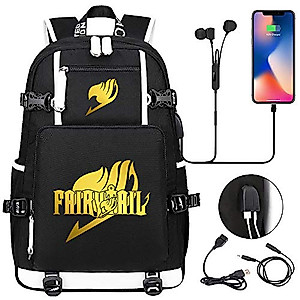 GO2COSY Anime Fairy Tail Backpack Natsu Dragneel Bookbag Daypack Satchel Student Bag School Bag