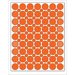 PERFECT STRIKE Archery Circles and Dots Transfer Decals for Scope Lenses + Peel and Stick Target Dots. Great for Practice or Competition. Premium Adhesive Backed Vinyl Decals. (Orange)