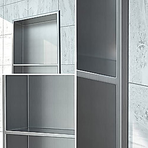 Jolitac Stainless Steel Shower Niche Inwall 12" X 24", Double Placed Tiers Bathroom Storage Shelf Niche Perfect for Shampoo and Soap Storage