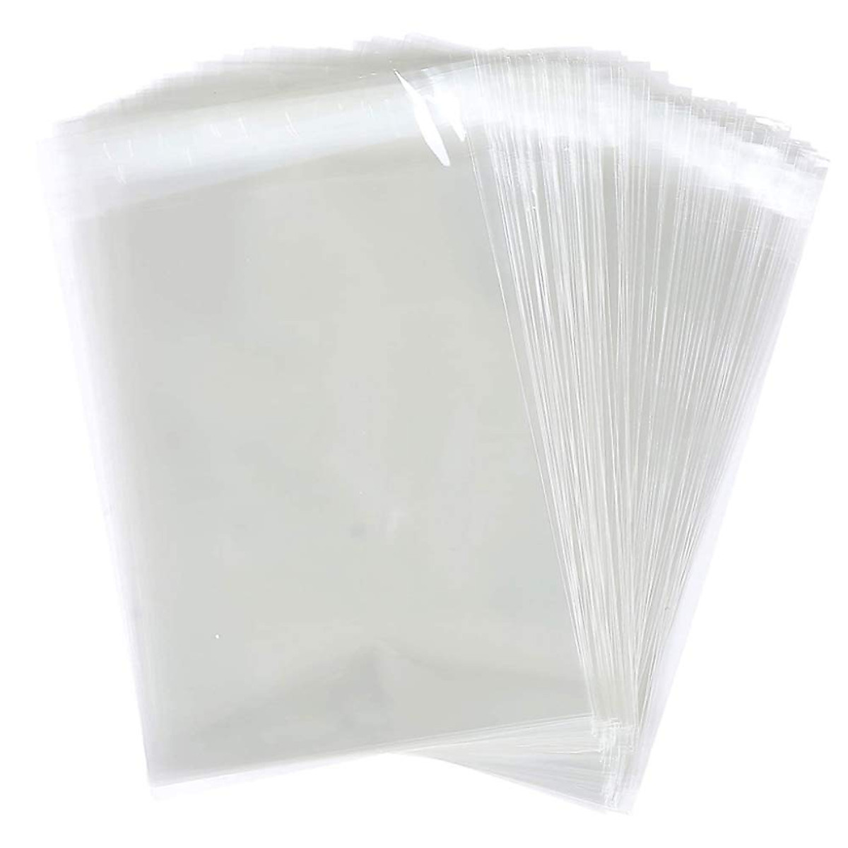 100 Pieces (5x7 Inch) Clear Plastic Bags for Packaging, Strong Packing Self Adhesive Cellophane Bag