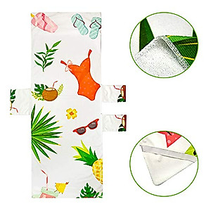 Pool Chair Cover Towel Beach Chair Cover Patio Chaise Lounge Chair Cover Sunbathing Beach Towel with Side Pockets for Summer Hotel Holiday Garden, No Sliding