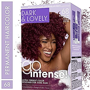 SoftSheen-Carson Dark and Lovely Ultra Vibrant Permanent Hair Color Go Intense Hair Dye for Dark Hair with Olive Oil for Shine and Softness, Passion Plum
