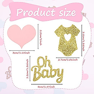 240 Pieces Gender Reveal Confetti Baby Shower Confetti Heart Confetti Glitter Baby Confetti Baby Clothes Confetti Party Table Confetti for Gender Reveal Party Table Wedding Decor (Pink, Blue, Gold)