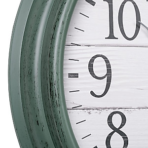 La Crosse Technology 15.75 in. Indoor/Outdoor Sagebrook Green Quartz Wall Clock with Temperature - 404-3840SG