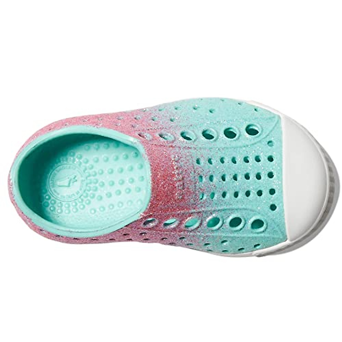 Native Shoes Kids Jefferson Bling Sneaker for Toddler - Synthetic Upper with Glittering Ombre Design, Chic, and Slip-On Style Hollywood Hydrangea Bling/Shell White 10 Toddler M