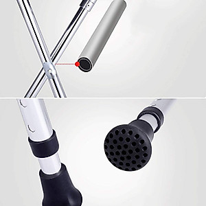 Folding Walking Stick with Seat Adjustable Height Tripod Cane Hiking Chair Aluminium Portable