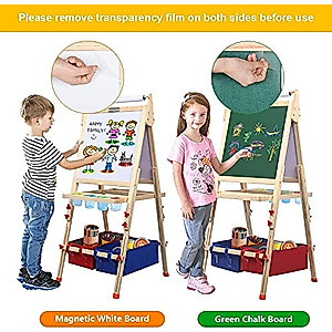 Art Easel for Kids,Standing Kid's Art Easel,Kids Easel with Magnetic Chalkboard & White Board,Kids Art Easel with Paper Roll