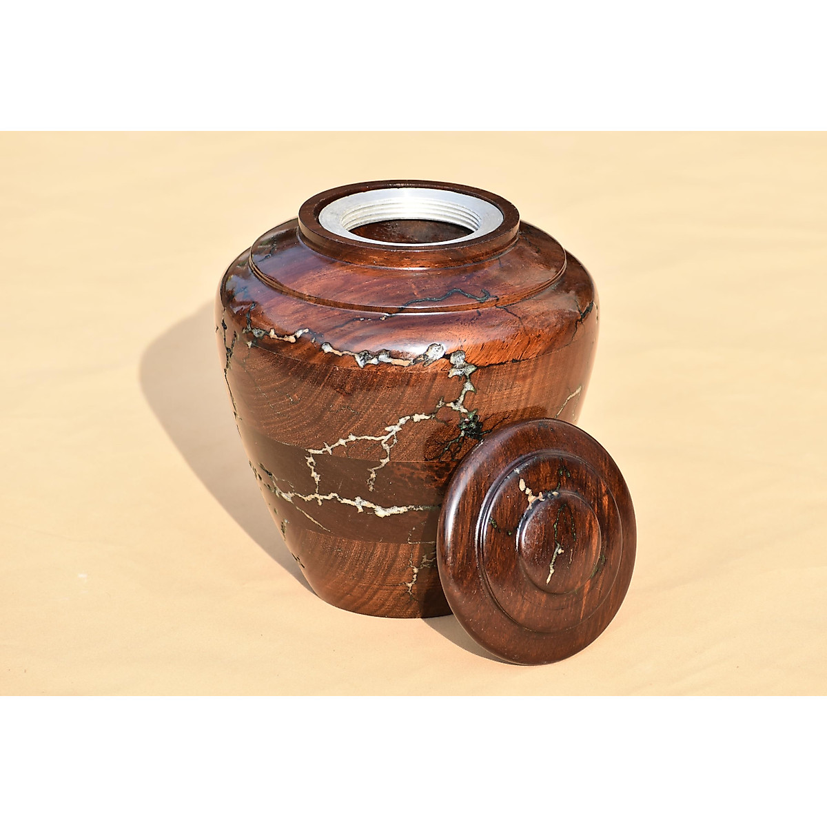 Rosewood Resin Mix Decorative urn Funeral Urn Pet Loss urn Memorial urn Wooden urn Box Lichtenberg Figure Resin urn for Ashes Cremation urn Urn for Human Ashes (Large up to 200 lb)