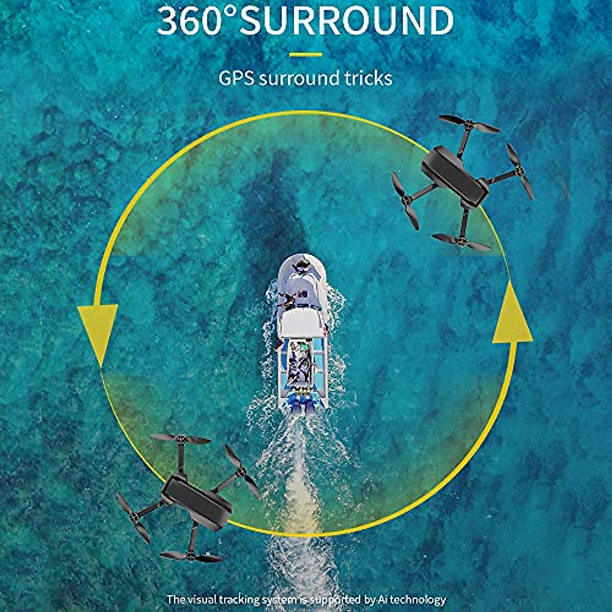 Lozenge Brushless Drone with Camera 4K Camera GPS Drone Follow Me Quadcopter Helicopter HJ188 RC Drones with Camera Motorized Adjustment Camera Dual Cameras Gesture Video/Photography (4K Double Camera&3 Battery&Grey)
