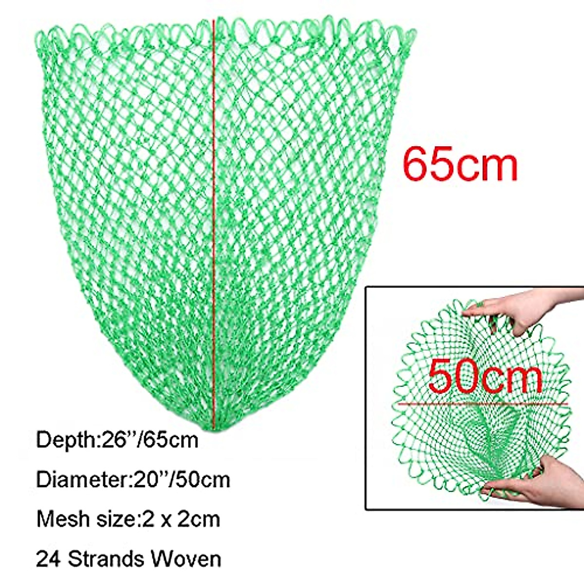 JZTang Fishing Net Diameter 20 inch Replacement Netting Fishing Landing Net Replacement Net for Freshwater Saltwater Fishing Green