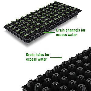 WEWBABY Seed Starter Tray, 10 Pack Thickened Seed Starter Kit BPA Free for Seed Propagation 50 Cell Seedling Starter Trays with Drain Holes Reusable for Microgreens, Planting Seedling
